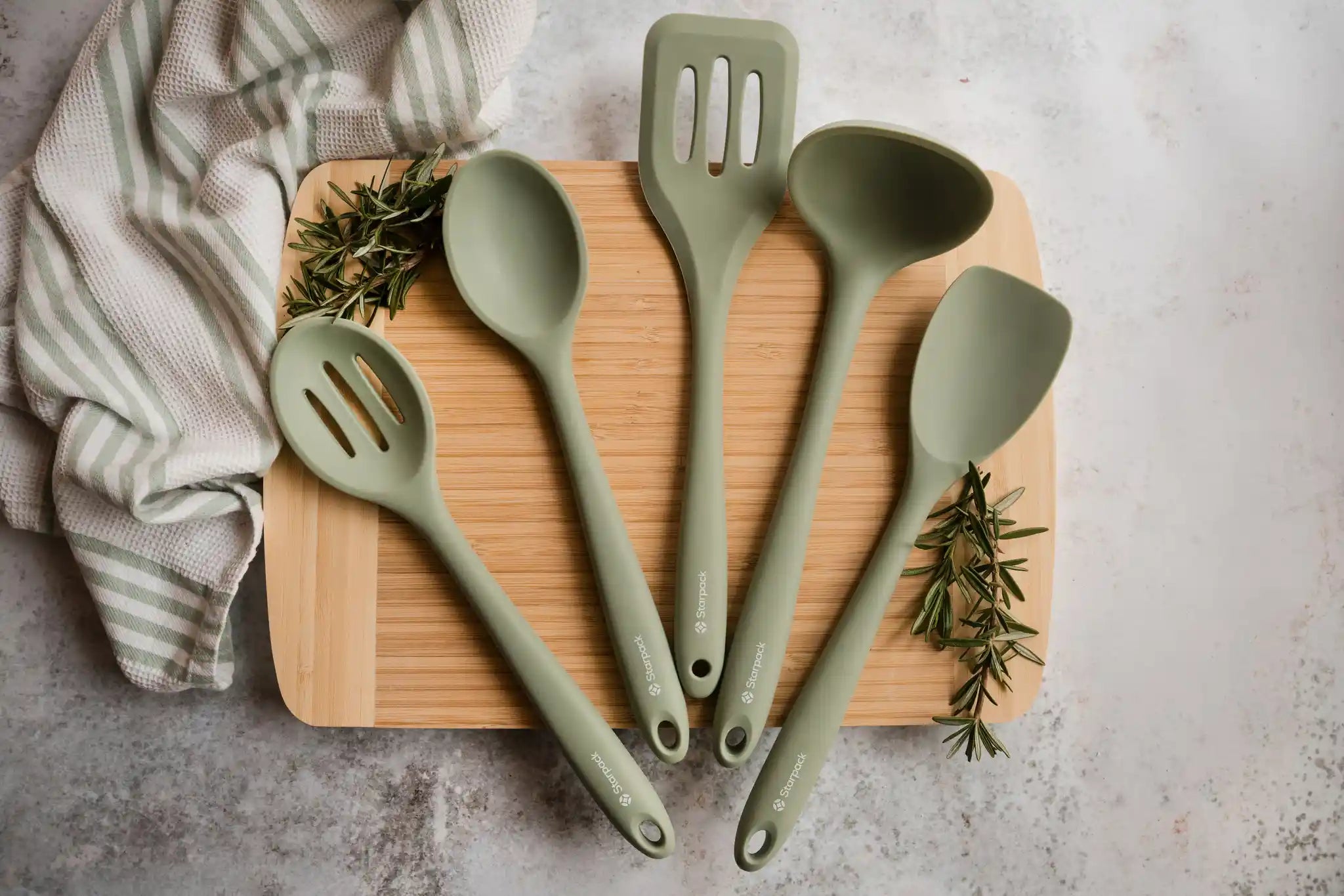 Silicone Kitchen Utensils by Starpack - safe for ceramic and all non-stick