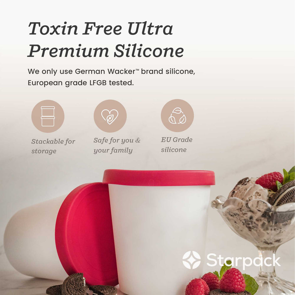 Ice Cream Freezer Containers by Starpack - Easy Store, Frost Free Design